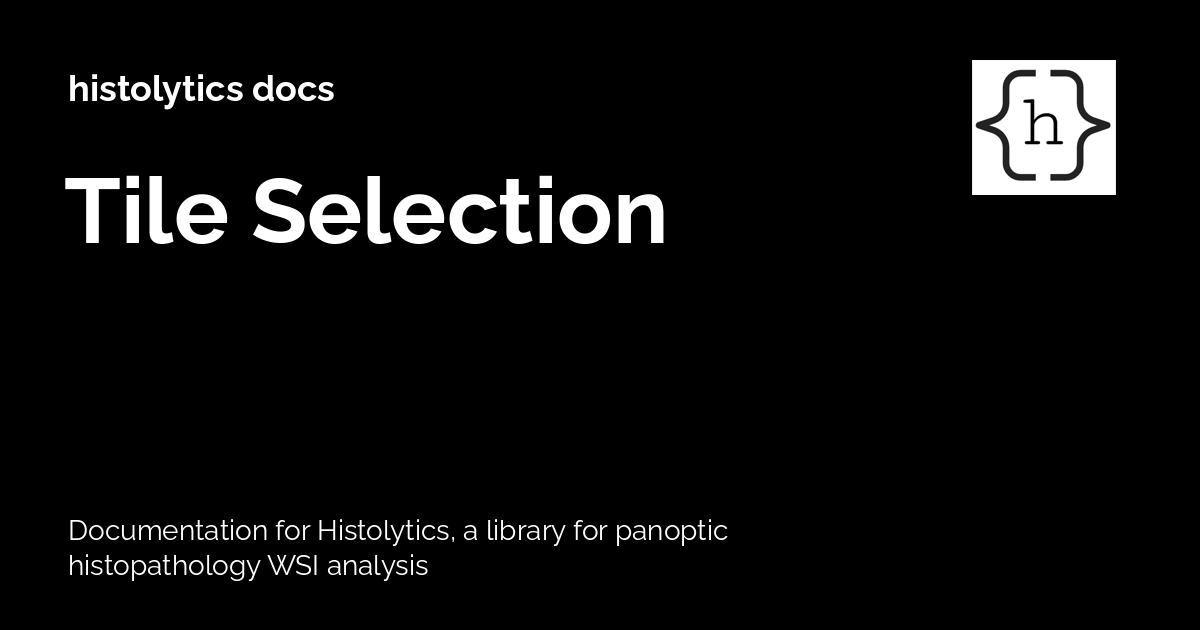 Tile Selection - histolytics docs