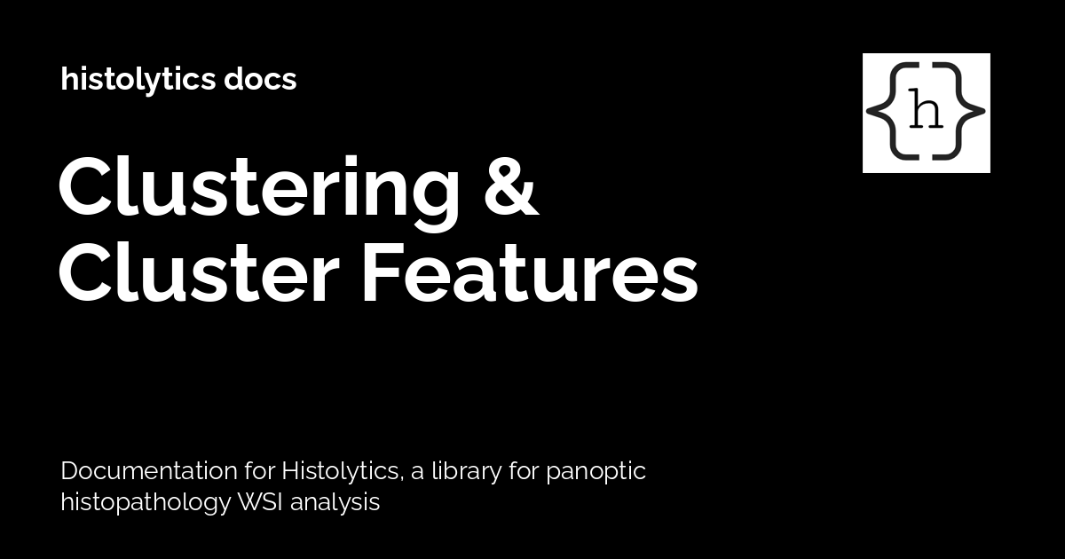 Clustering & Cluster Features - histolytics docs